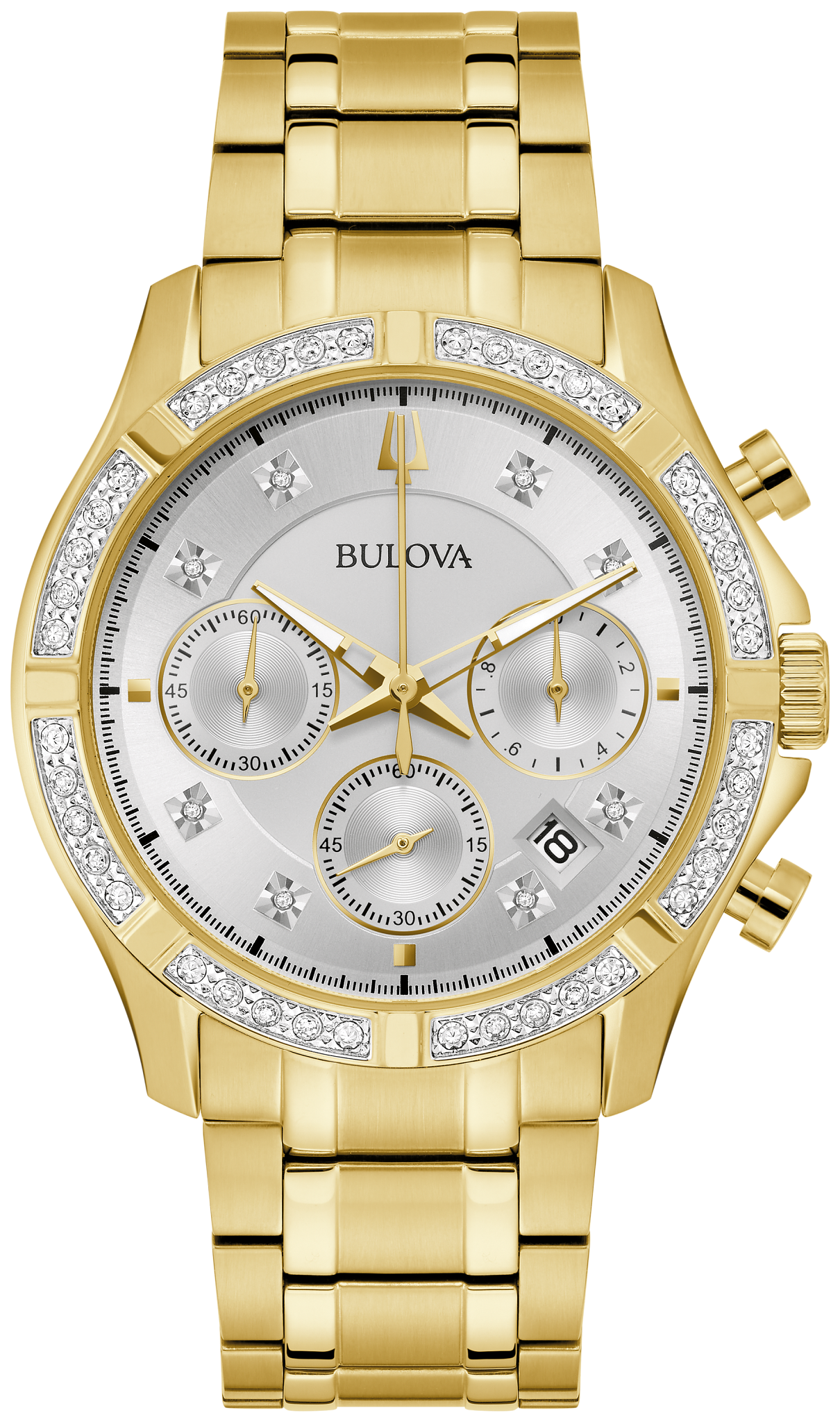 Silver-Tone Dial Stainless Steel Bracelet Classic 98E113 | Bulova