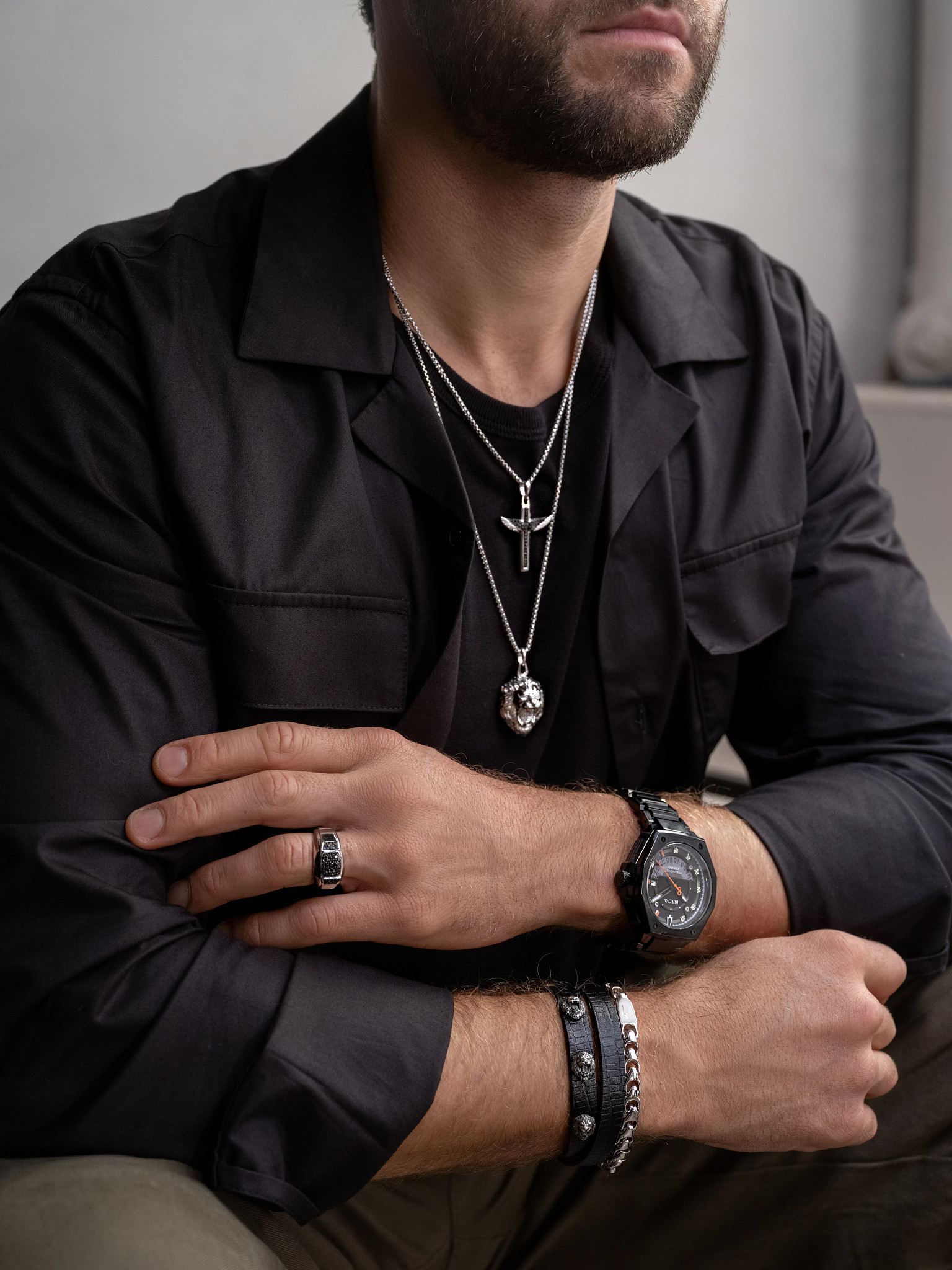BVB1159-ANSNA Leather Bracelet Marc Anthony | Bulova