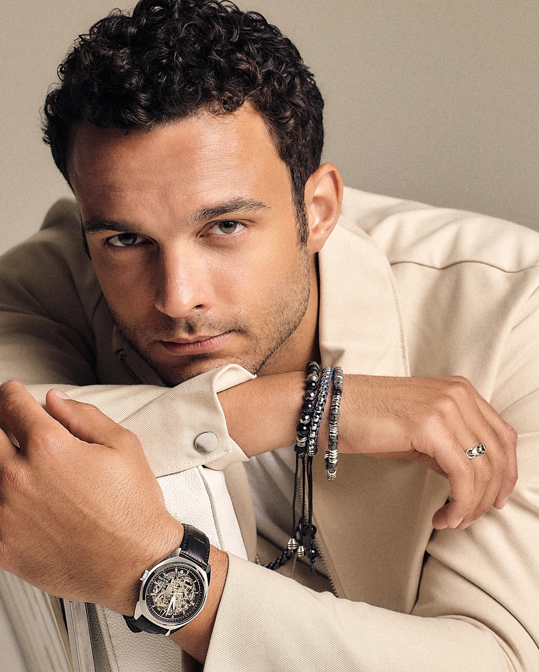 Sleek and rugged Bulova men's steel bracelet with matte hematite and ...