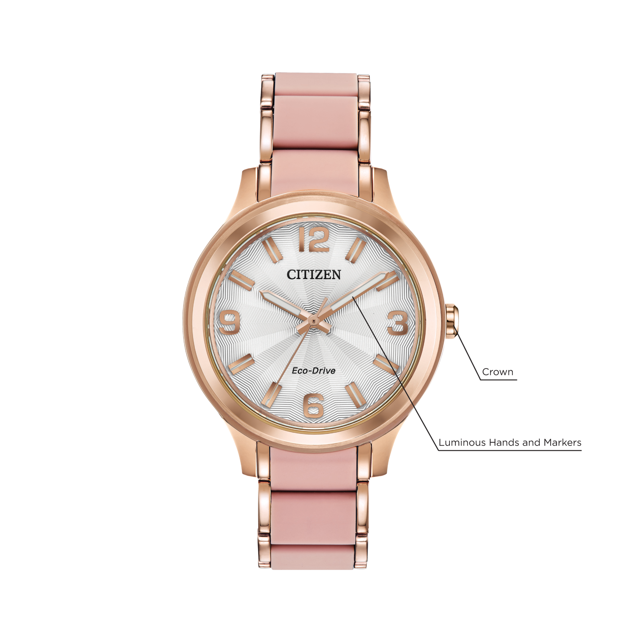 Citizen AR Ladies Eco-Drive Rose Gold Stainless Steel Watch | CITIZEN