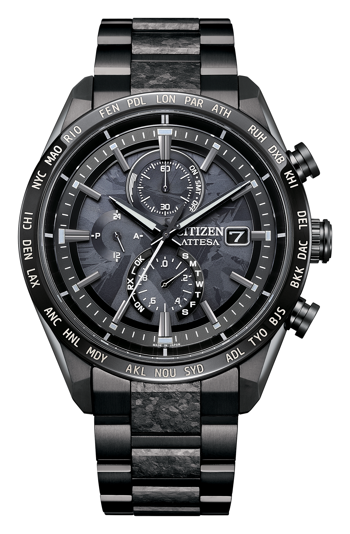 ATTESA HAKUTO-R Black Dial Super Titanium Bracelet AT8287-62E | CITIZEN