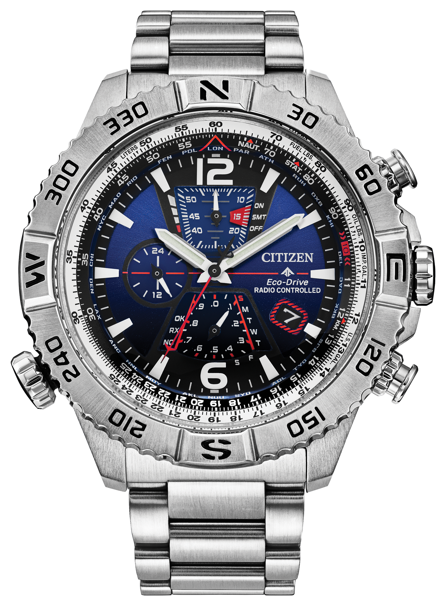 Promaster Navihawk A-T Blue Dial Stainless Steel Bracelet AT8220-55L ...